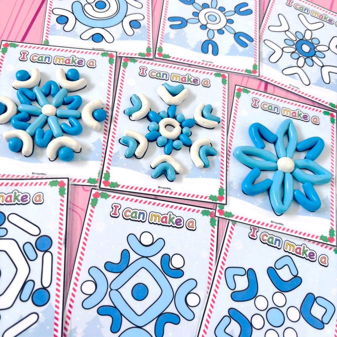 Snowflake Playdough Mats Printable | Winter Play Dough Activity for ...