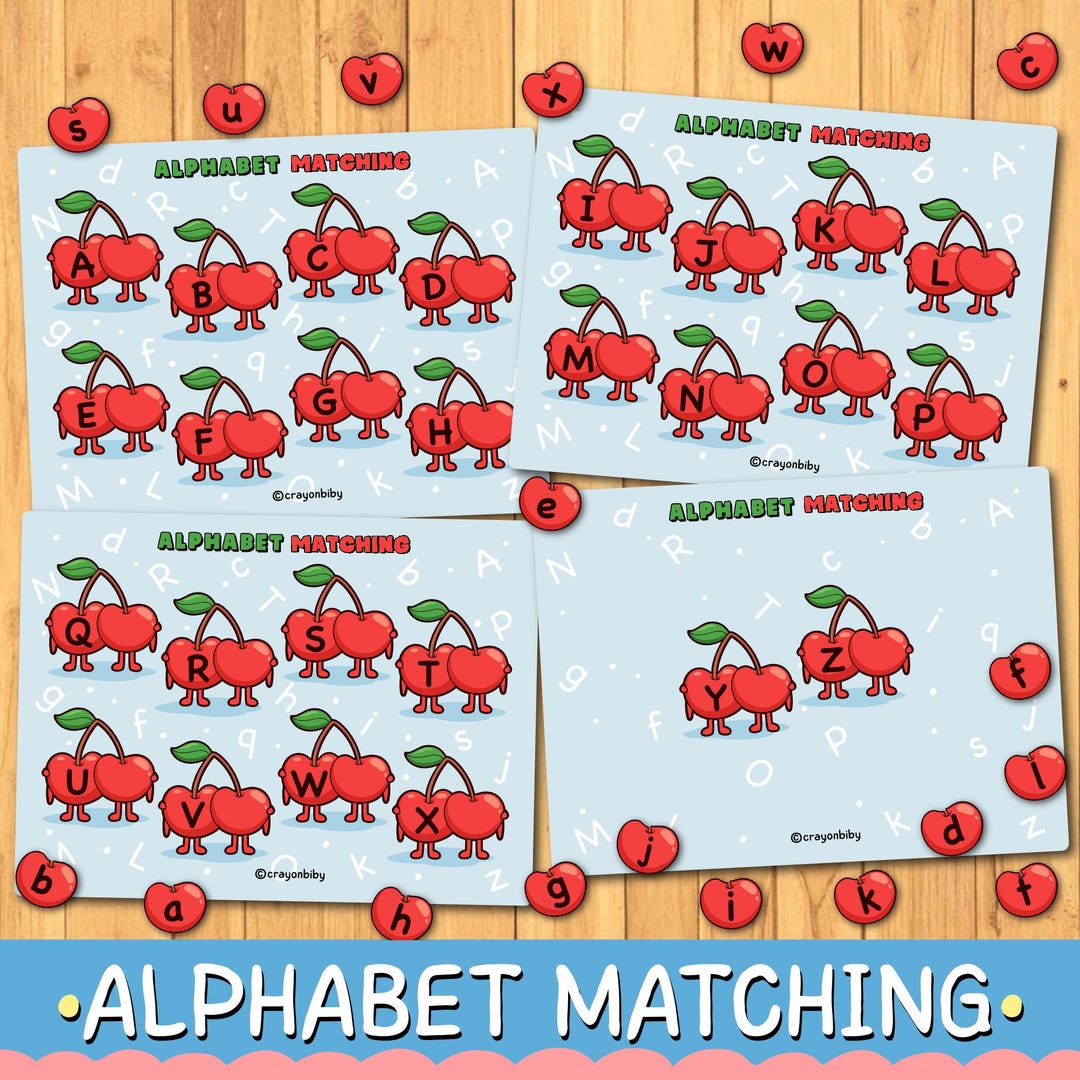 Cherry Alphabet Matching Game: Preschool Letter Learning (digital ...
