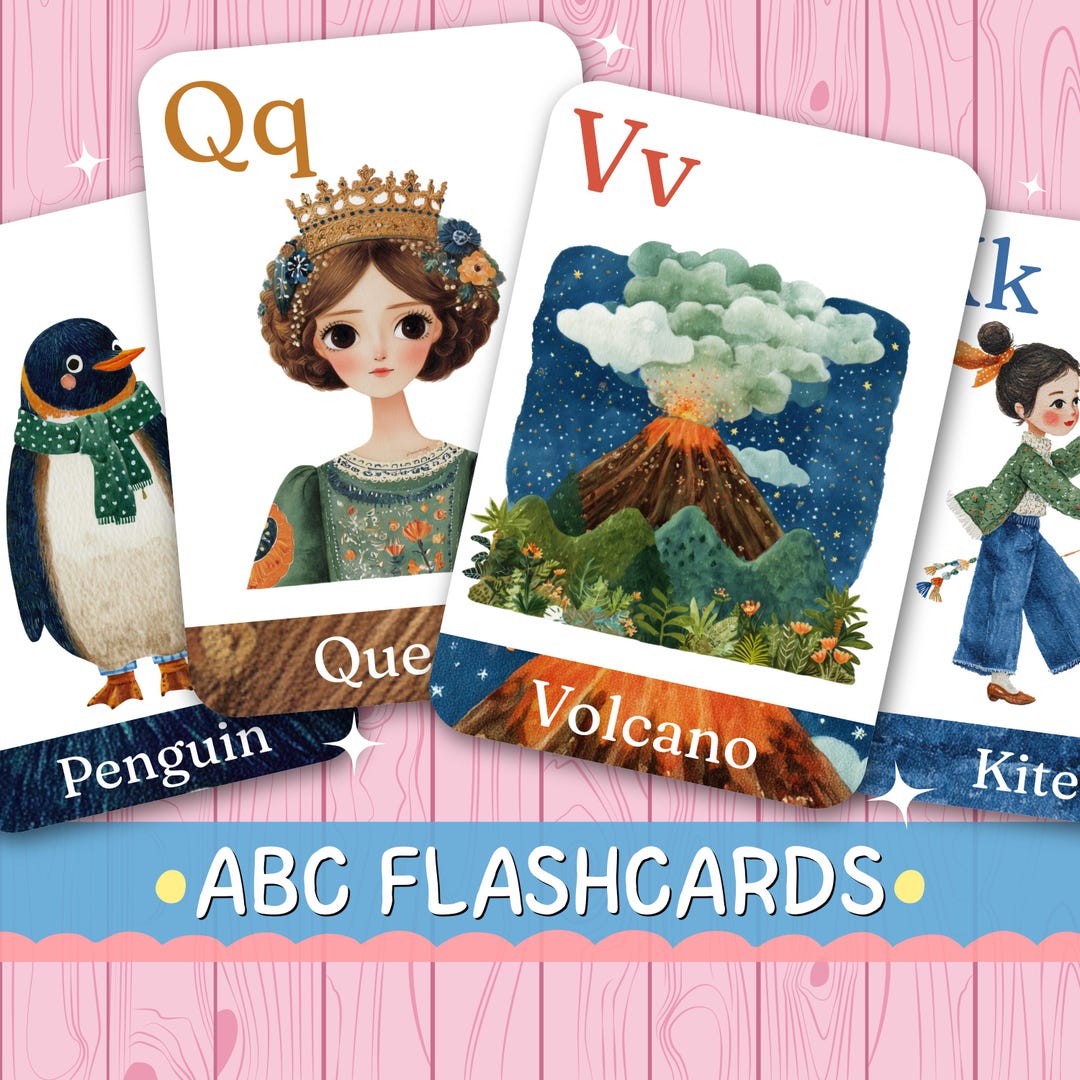 ABC Flashcards Printable | Watercolor Alphabet Cards for Kids | A–Z ...