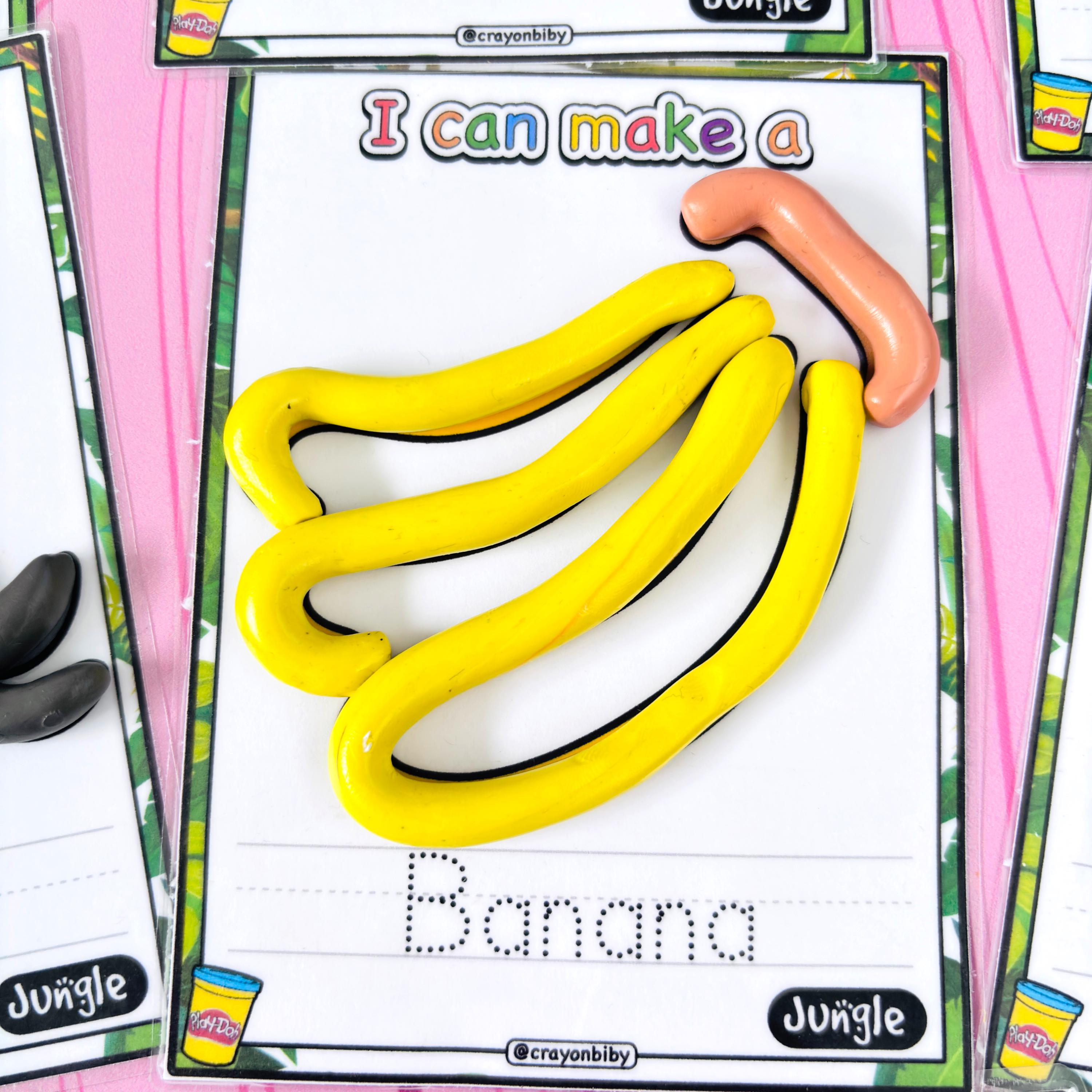 Jungle Play Dough Mats Printable | Fine Motor Jungle Animal Activity ...
