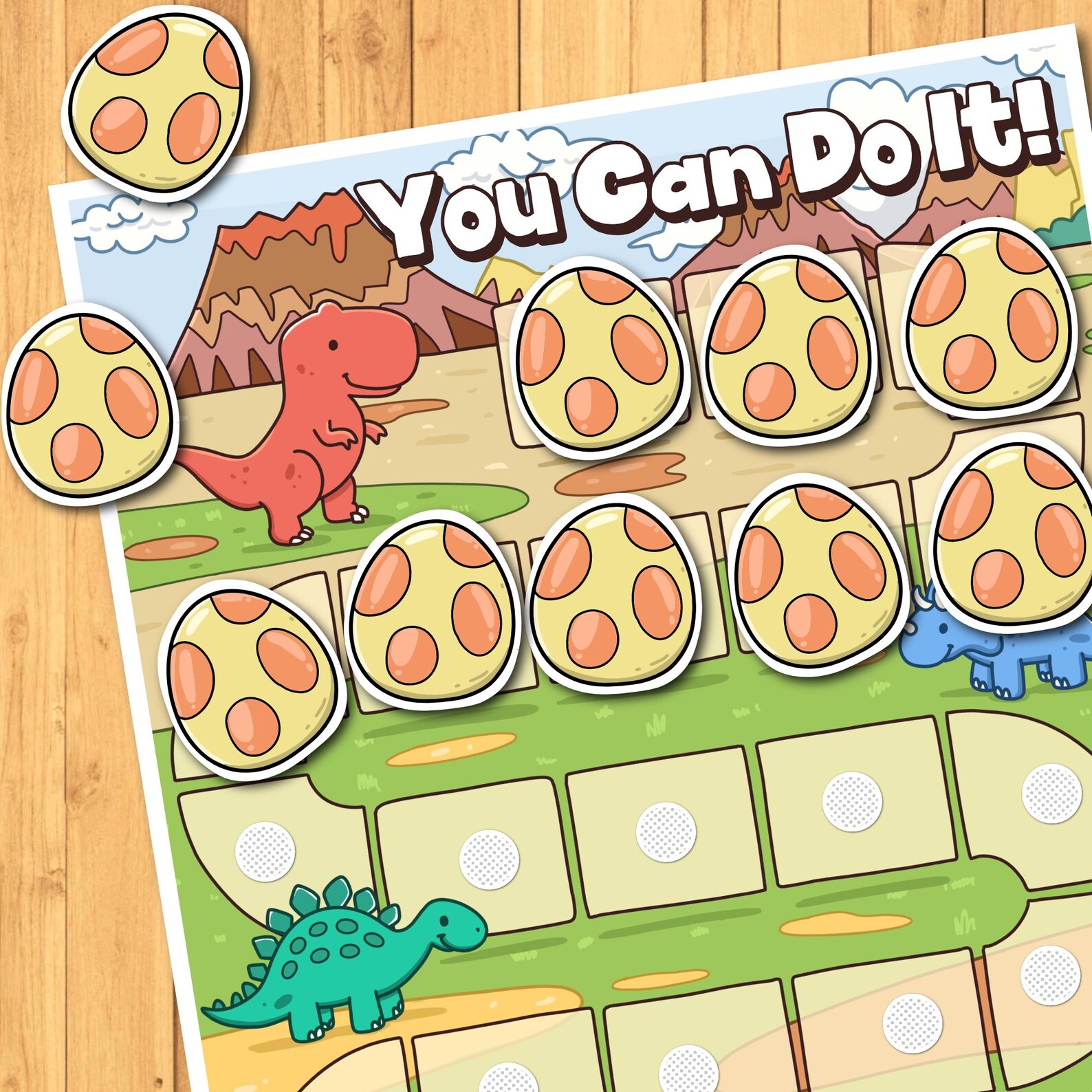 Dinosaur Reward Chart Printable Behavior Tracker for Kids Dino Egg ...