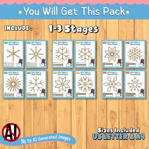 Popsicle Stick Snowflake Activity | Winter STEM Fine Motor | 1–3 Stages ...