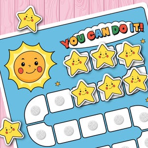 Printable Kids Reward Chart: Star Token Behavior Tracker (digital ...