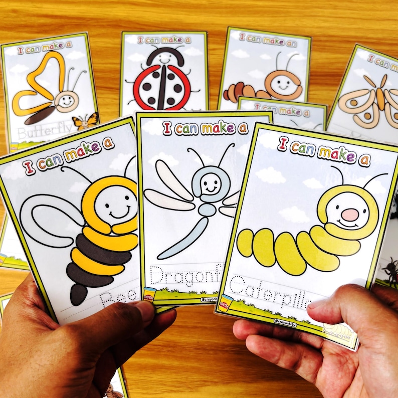 Insect Play Dough Mats, Printable Fine Motor Activity for Kids, Sensory ...