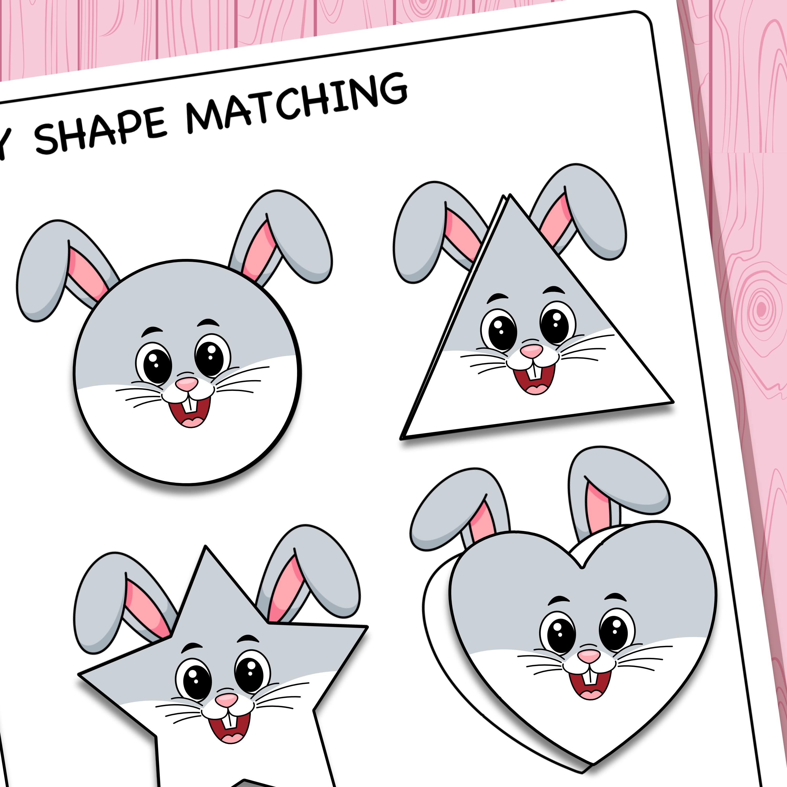 Bunny Shape Matching Printable | Easter Toddler Learning Game (PDF ...