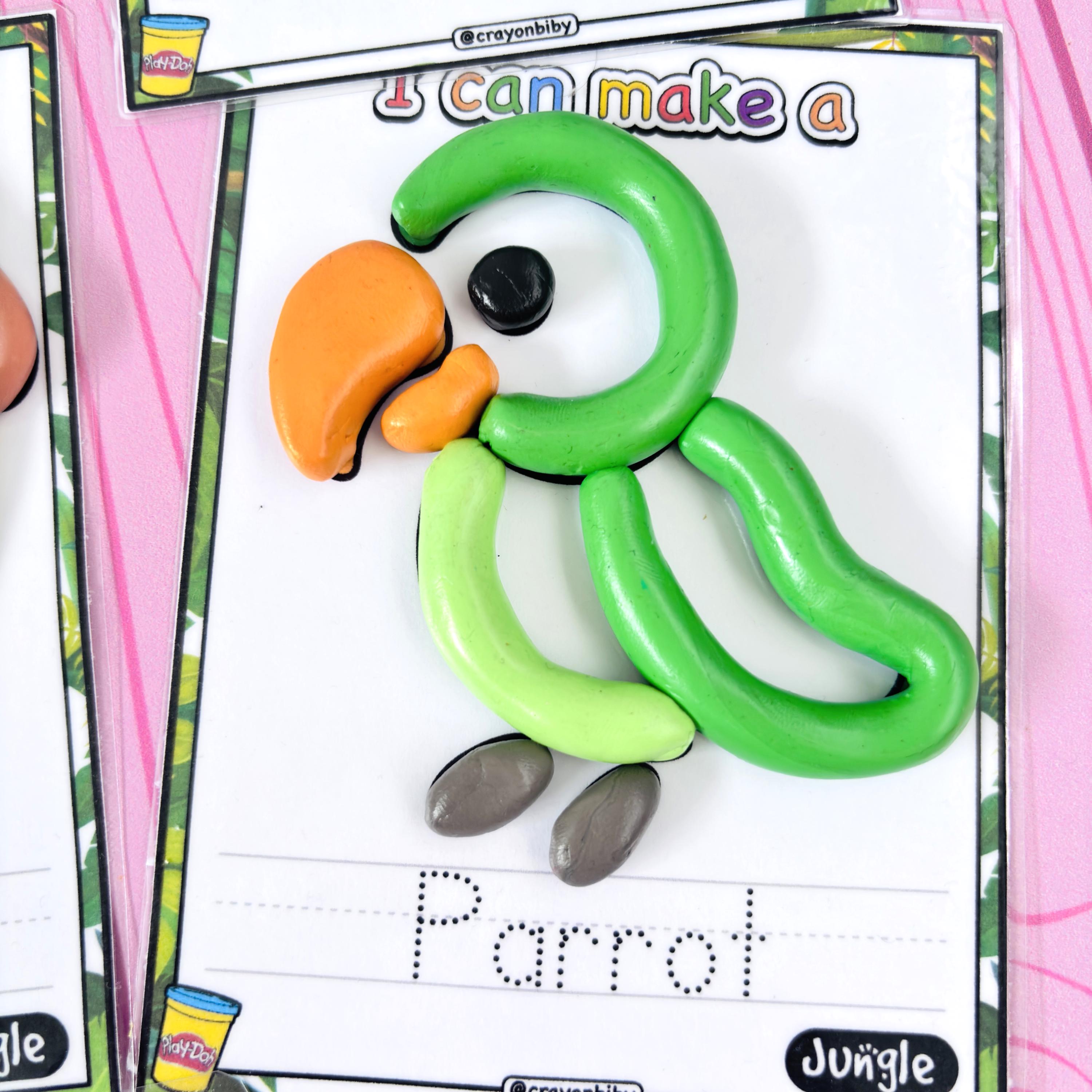 Jungle Play Dough Mats Printable | Fine Motor Jungle Animal Activity ...