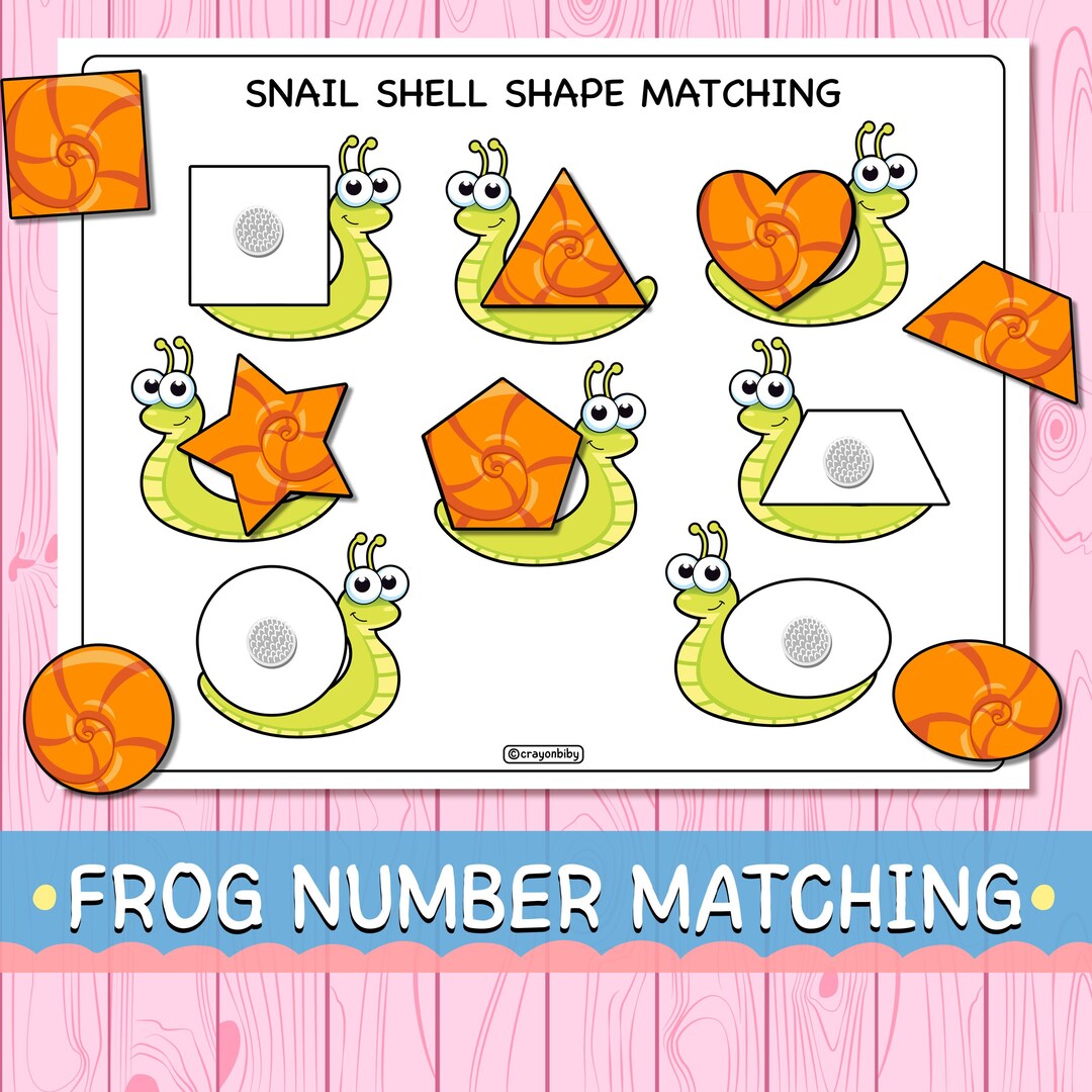 Snail Shape Matching Printable | Toddler Preschool Fine Motor Activity ...