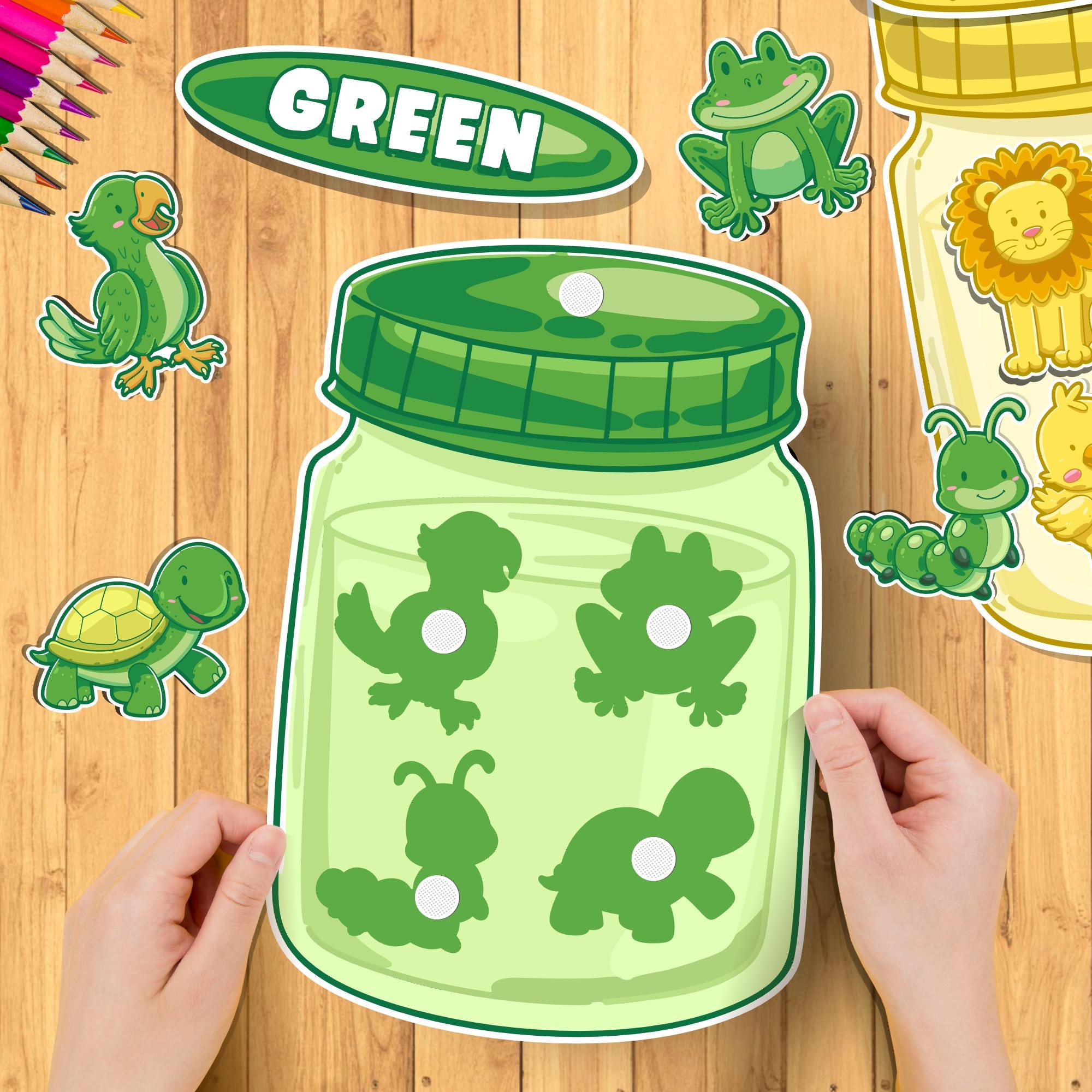 Color Sorting Jars Printable, Toddler Matching Game, Preschool ...