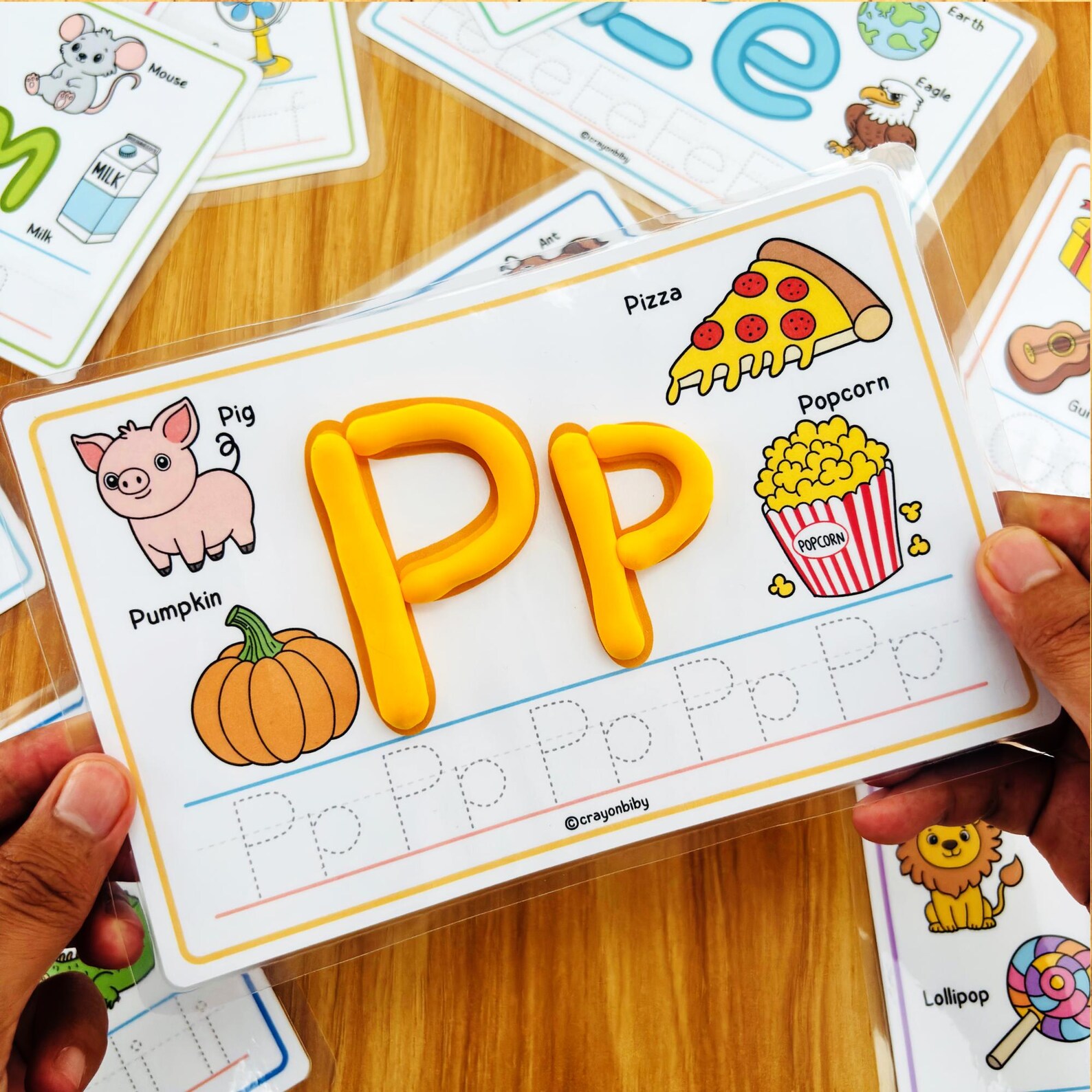 Alphabet Play Dough Mats Printable ABC Tracing Worksheets Preschool ...