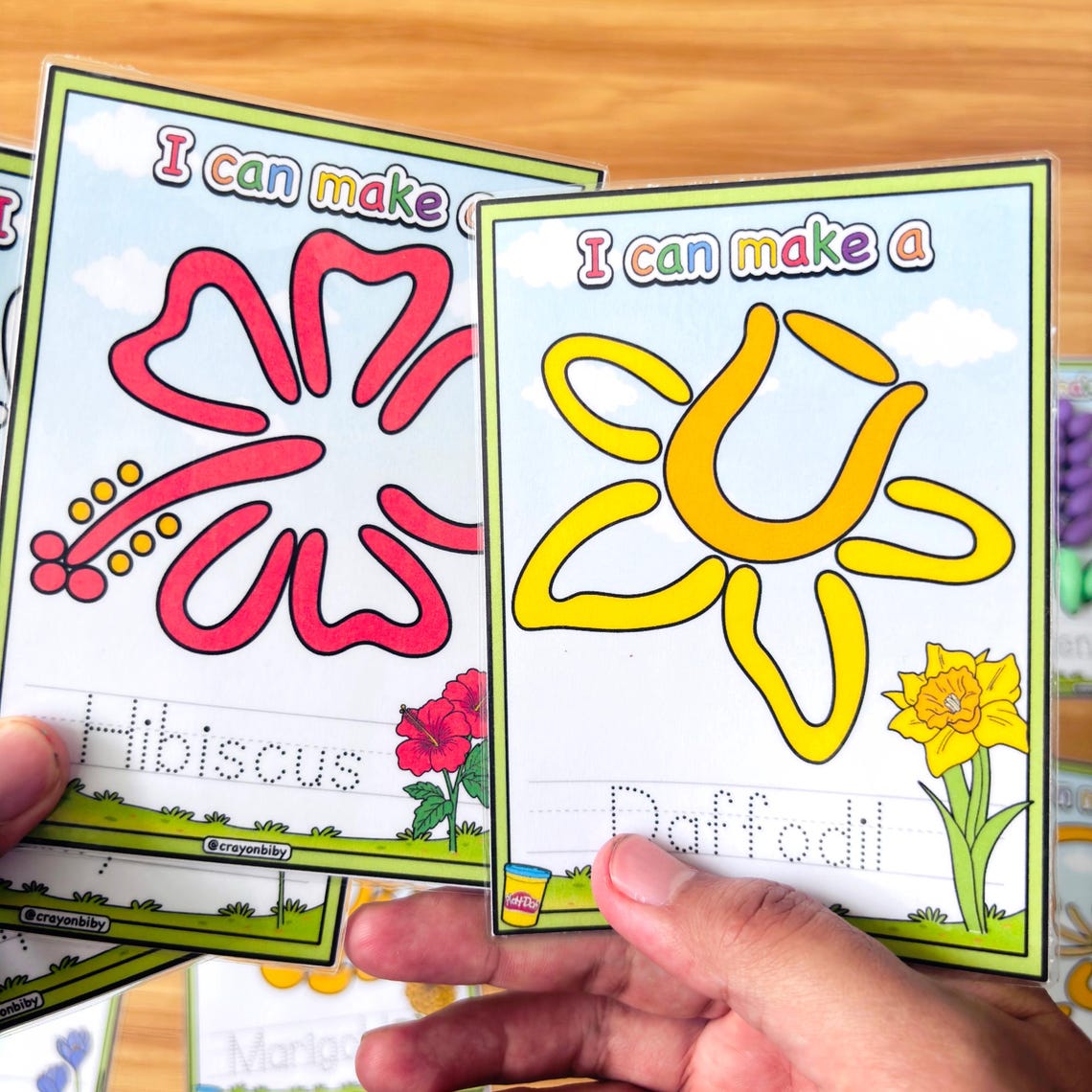 Flower Playdough Mats, Fine Motor Skills Activity (printable PDF) - Etsy