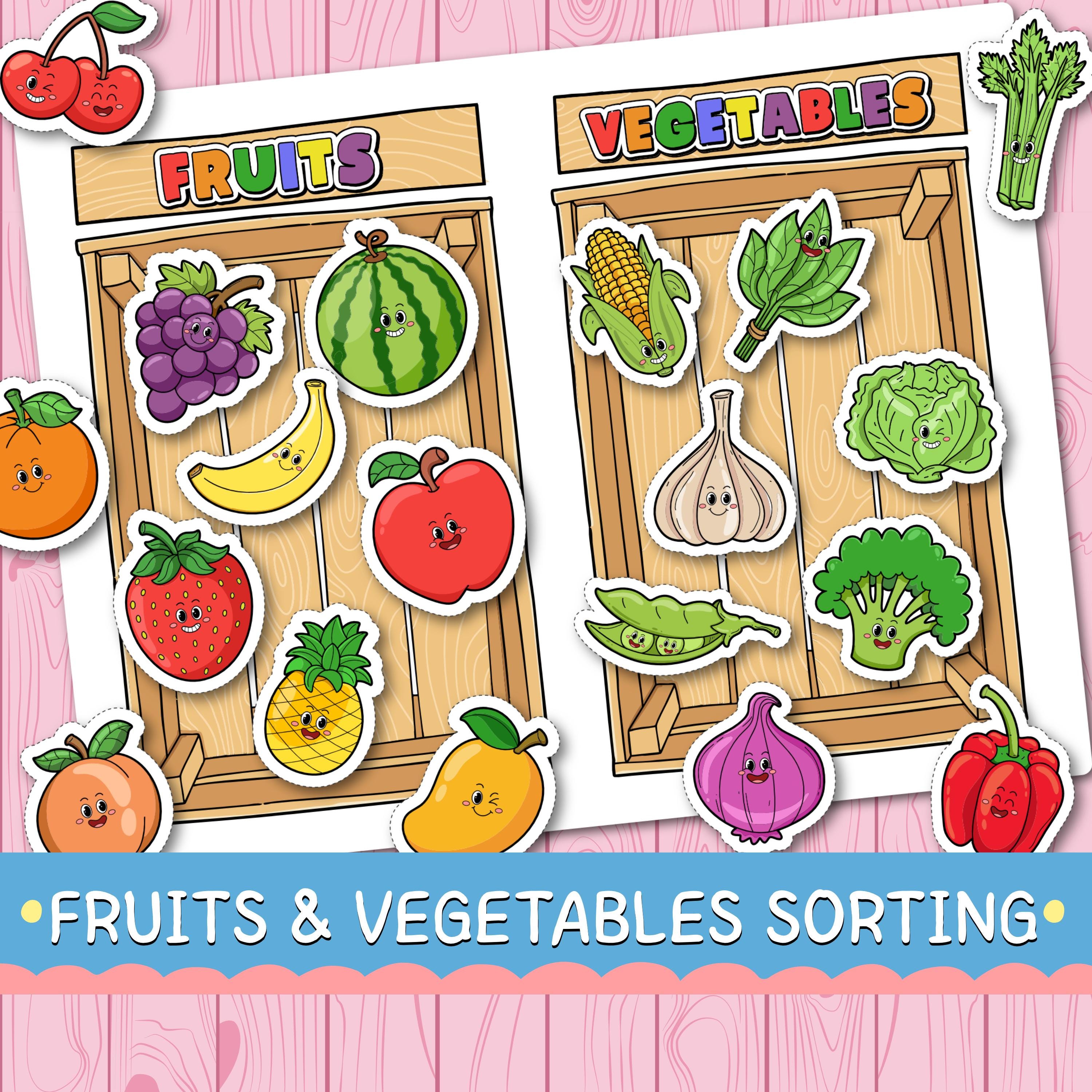Fruits and Vegetables Sorting Printable, Montessori Toddler Activity ...