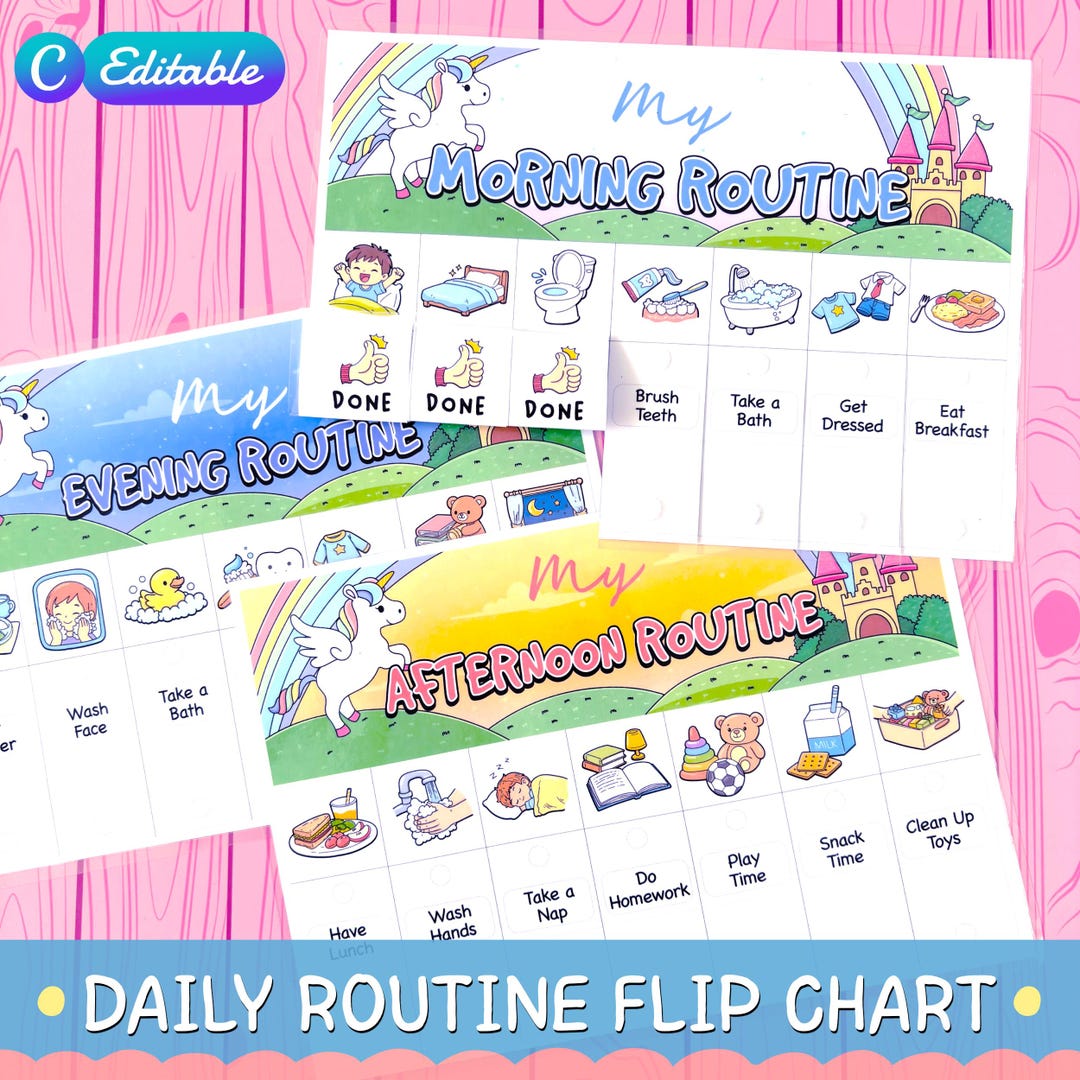 Kids Daily Routine Chart | Morning, Afternoon, Evening (digital ...
