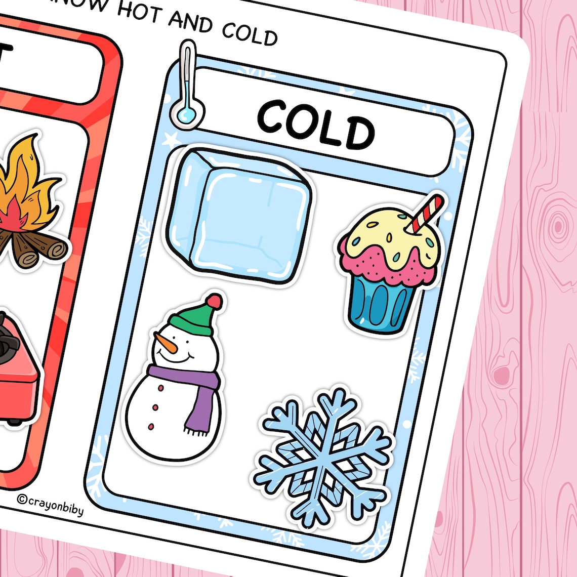 Hot and Cold Sorting Activity Printable | Temperature Concept Game for ...