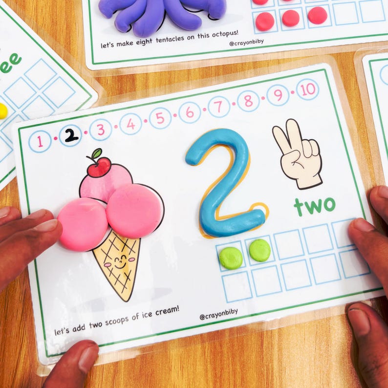 Preschool Number Playdough Mats 1-10: Montessori Math Printable (PDF ...