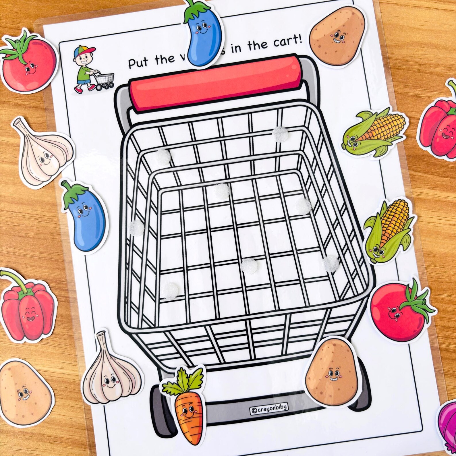 Grocery Shopping Math Game, Vegetable Counting Activity, Toddler ...