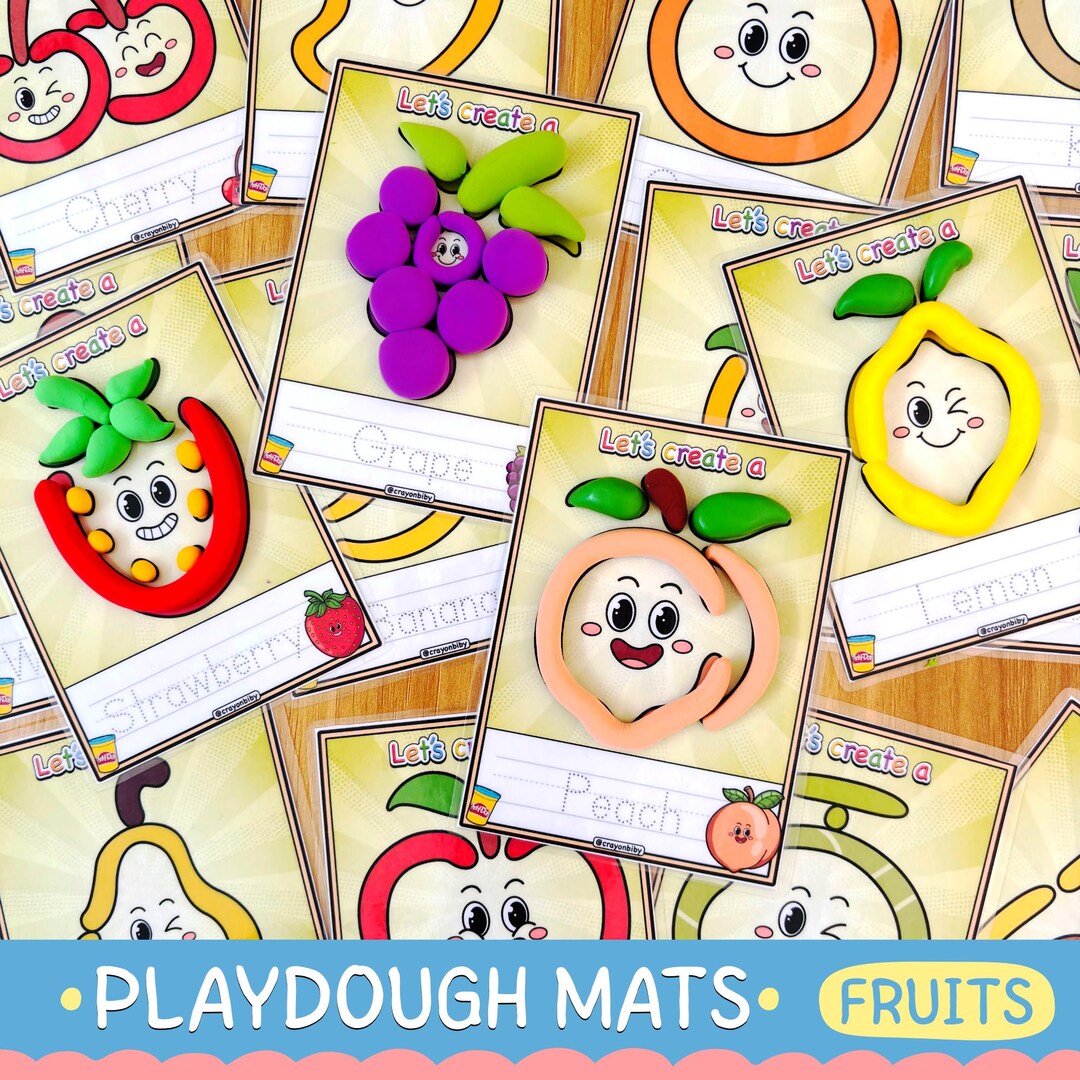 Fruit Play Dough Mats, Montessori Fine Motor Skills (digital Download ...