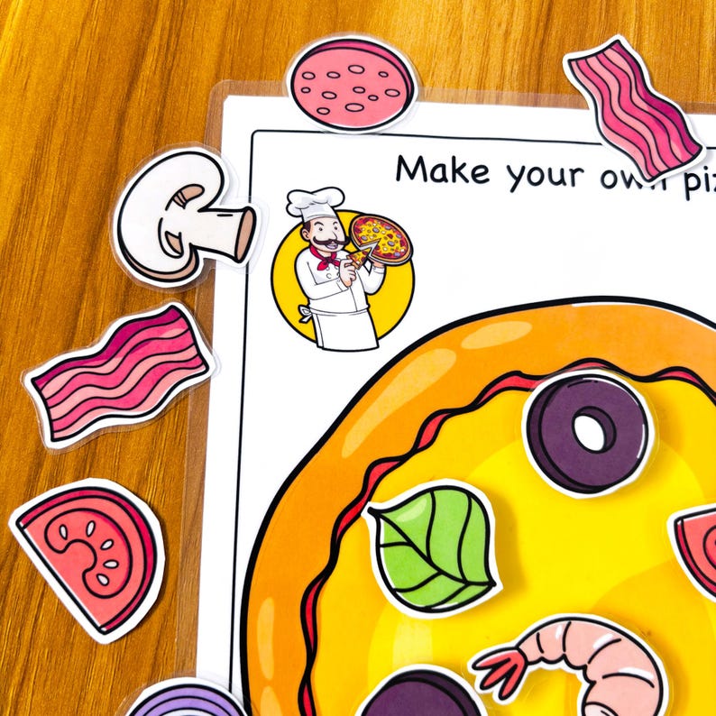 Pizza Math Counting Activity for Kids Printable, Fun Number Game for ...