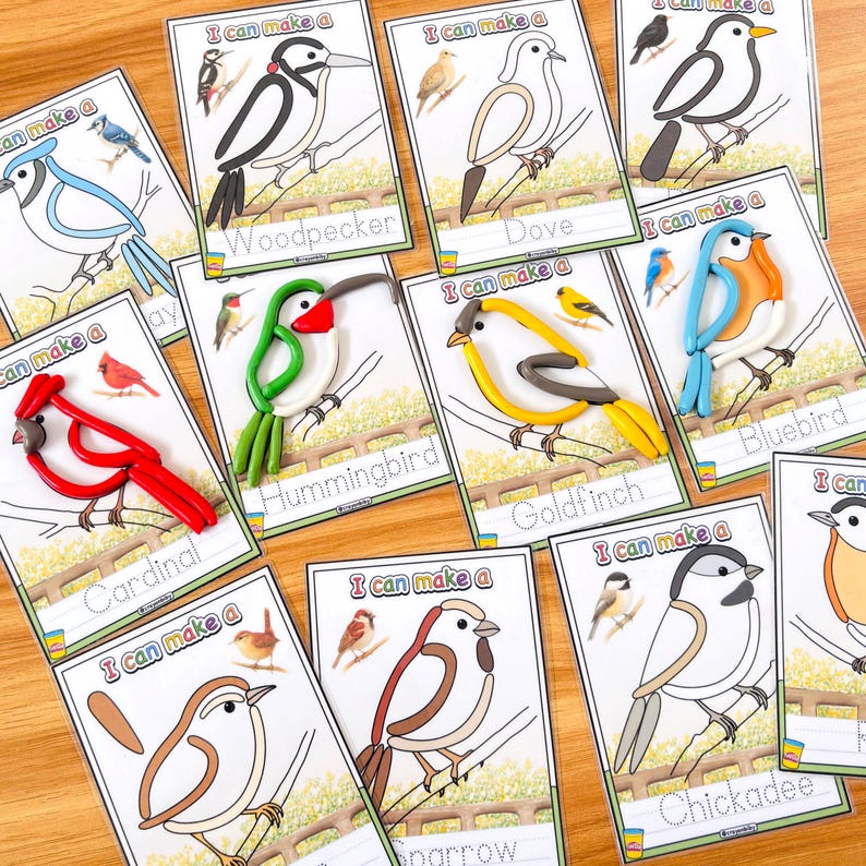 Birds Playdough Mats Printable, Preschool Fine Motor Activity, Bird ...