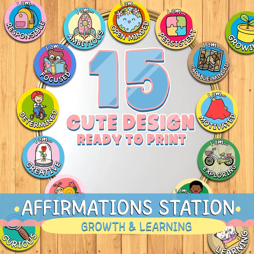 Growth Mindset Affirmations Station, Learning and Motivation Posters ...