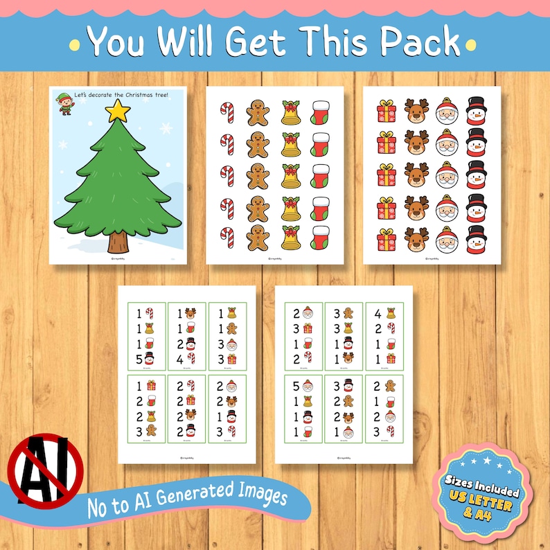 Christmas Tree Math Activity | Preschool Counting Game | Holiday Ten ...