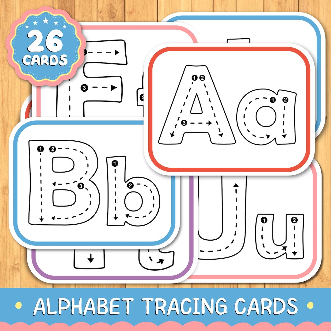 Alphabet Tracing Cards: Uppercase & Lowercase Letter Practice (PDF ...