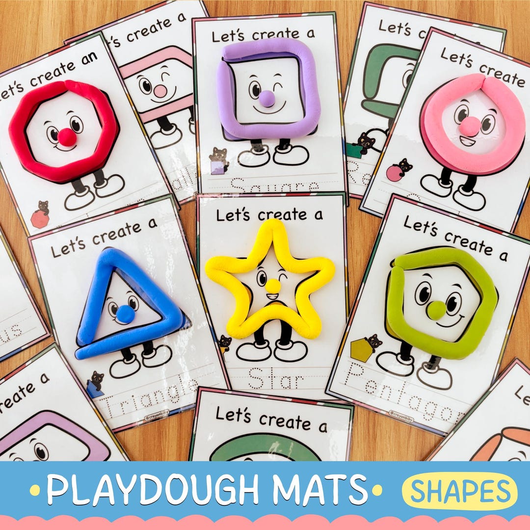 Play Dough Shape Mats: Montessori Toddler Learning Activity (PDF ...