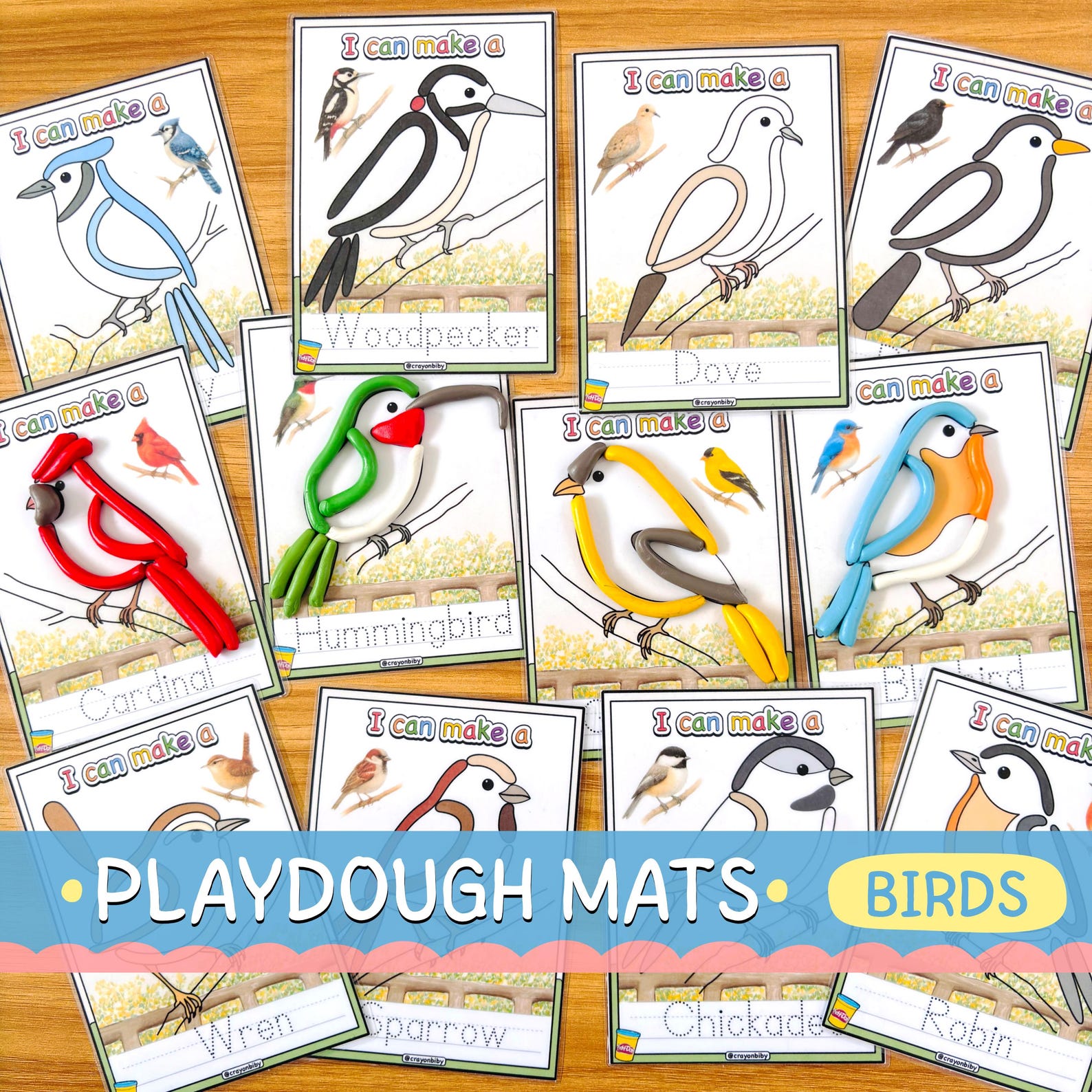 Birds Playdough Mats Printable, Preschool Fine Motor Activity, Bird ...