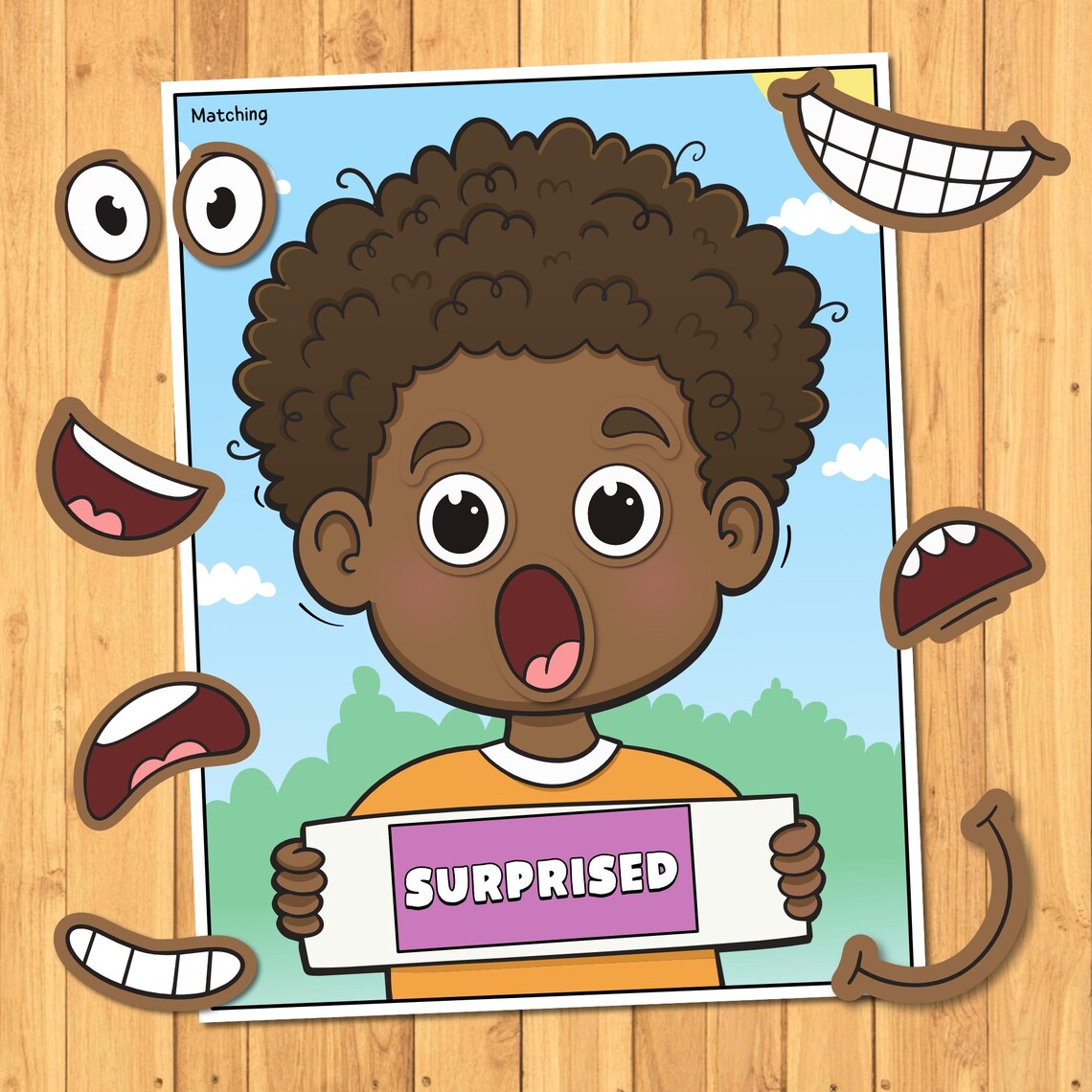 Emotions Activity Printable, Kids Feelings Game, Mix and Match Faces ...