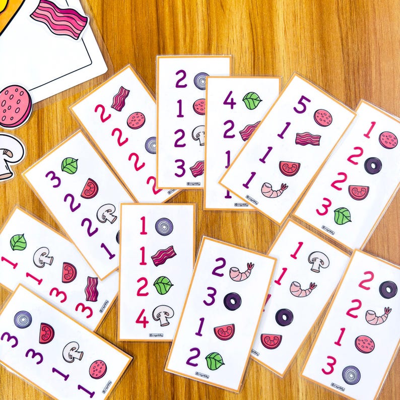 Pizza Math Counting Activity for Kids Printable, Fun Number Game for ...
