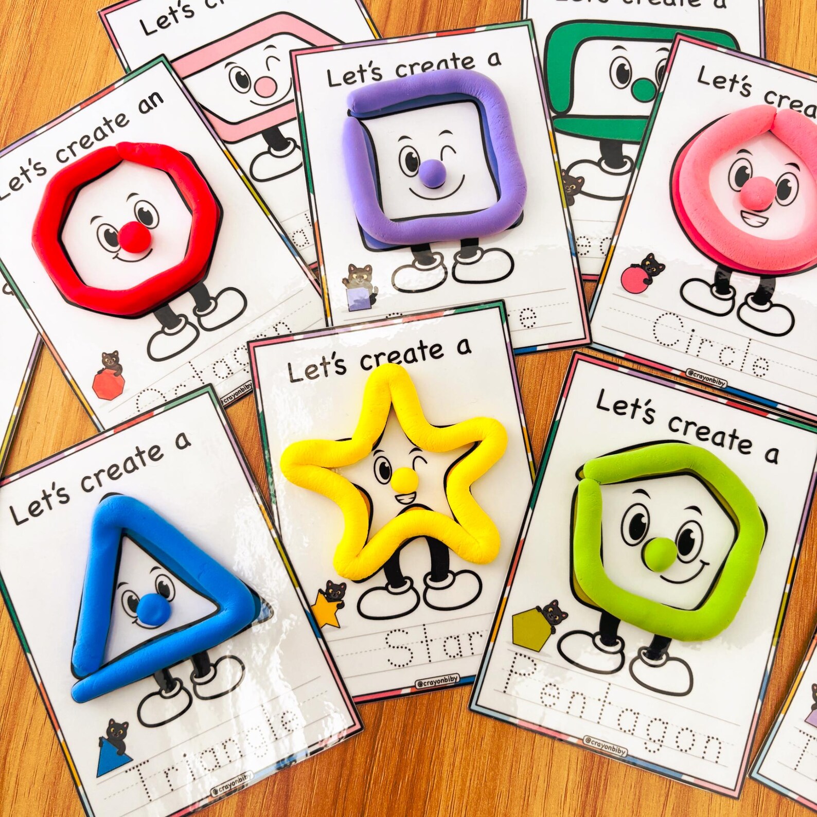 Play Dough Shape Mats: Montessori Toddler Learning Activity (PDF ...