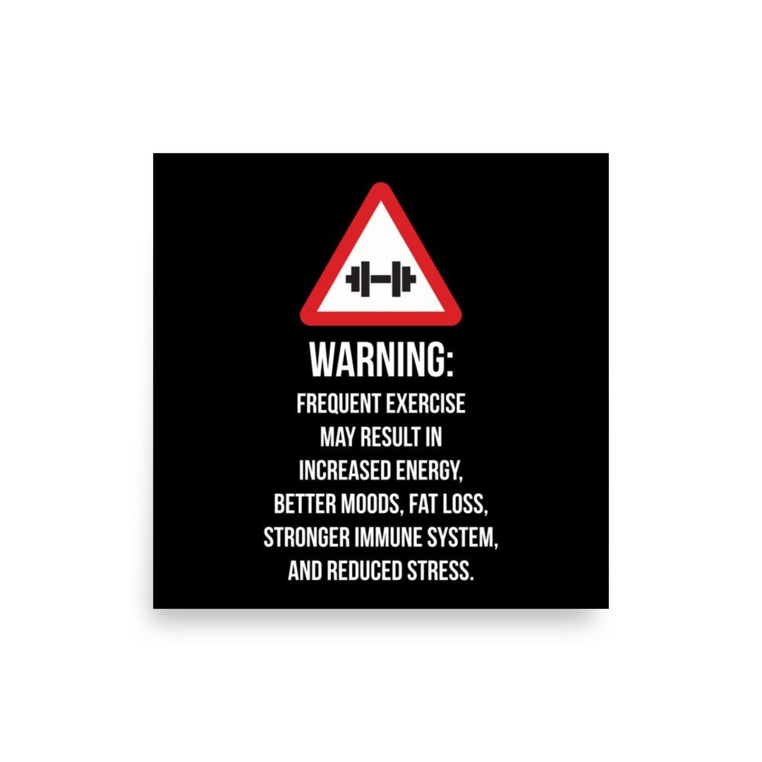 Warning Lifting Weights Poster, Motivational Gym Art - Etsy