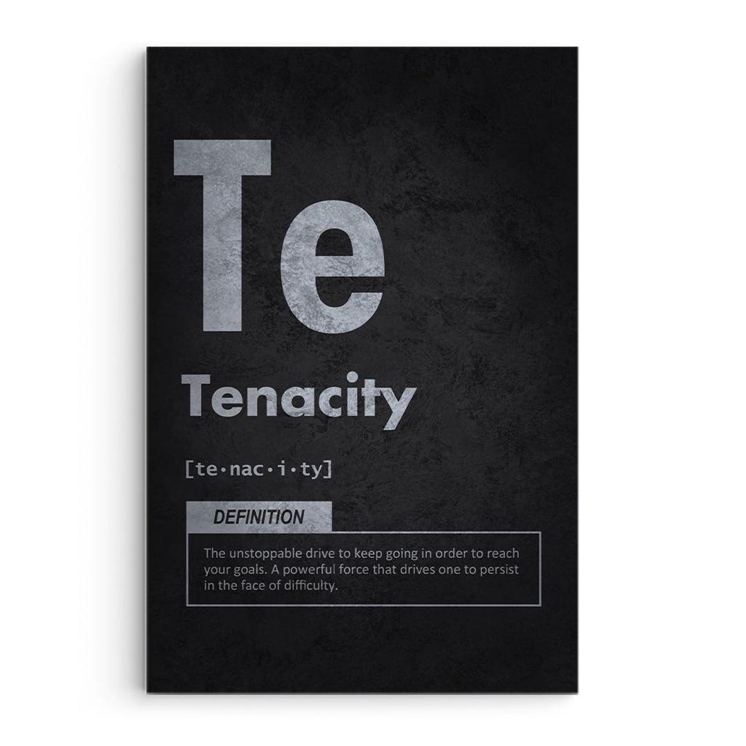 Tenacity Motivational Canvas Art | Black & White Wall Decor – the ...