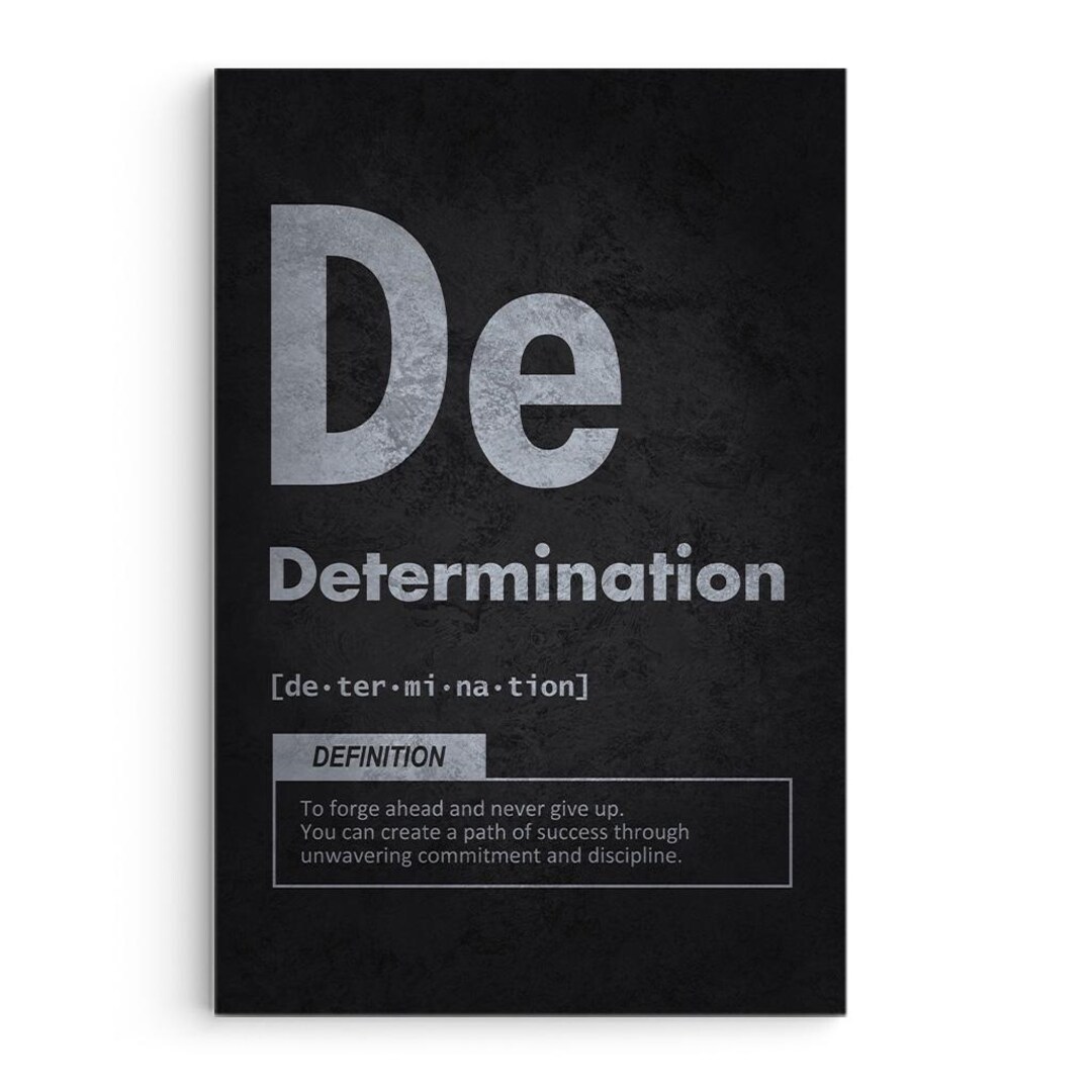 Determination Motivational Canvas Print | Black Wall Art – the Elements ...