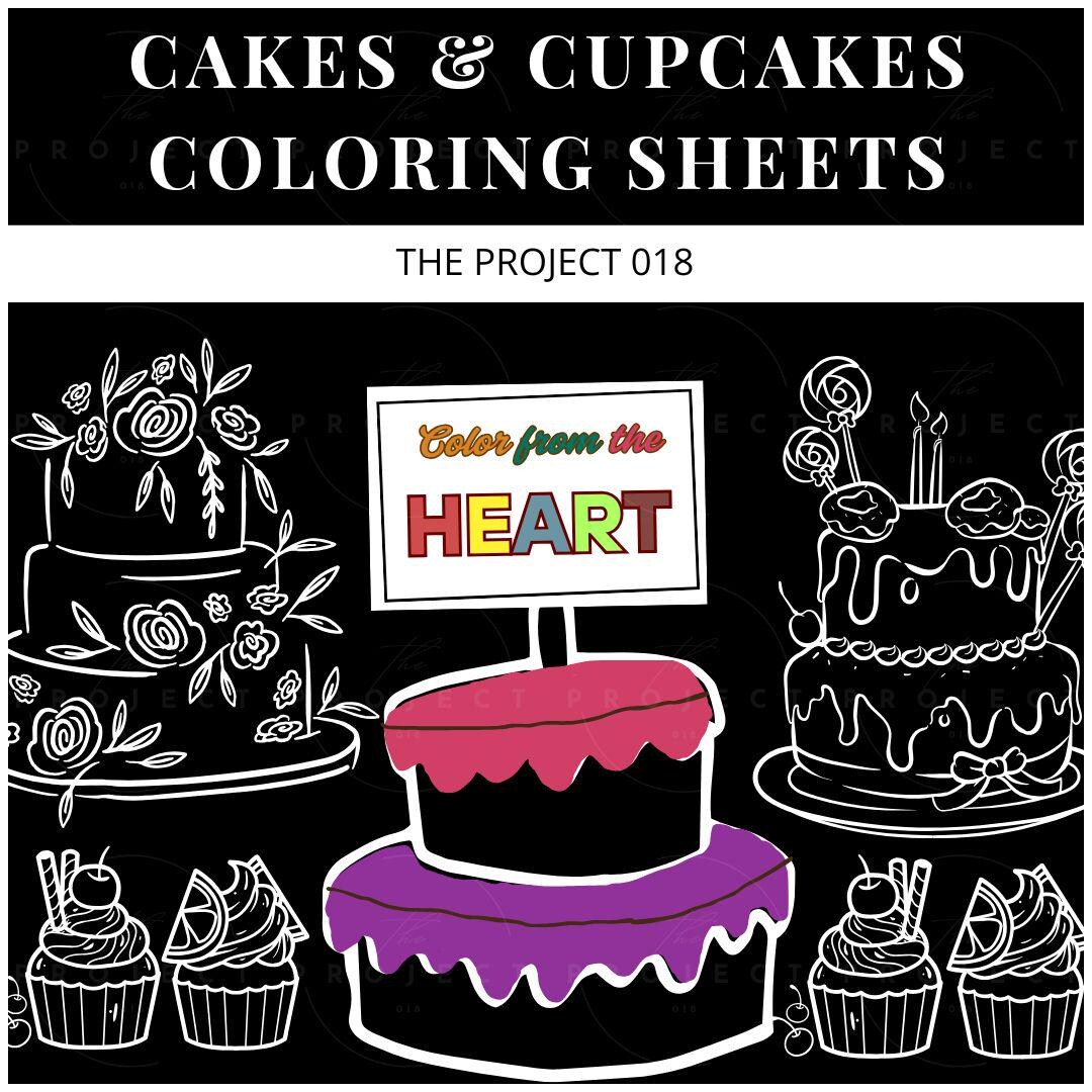 Printable Cupcake & Cake Coloring Pages – Fun Baking Theme Sheets for ...