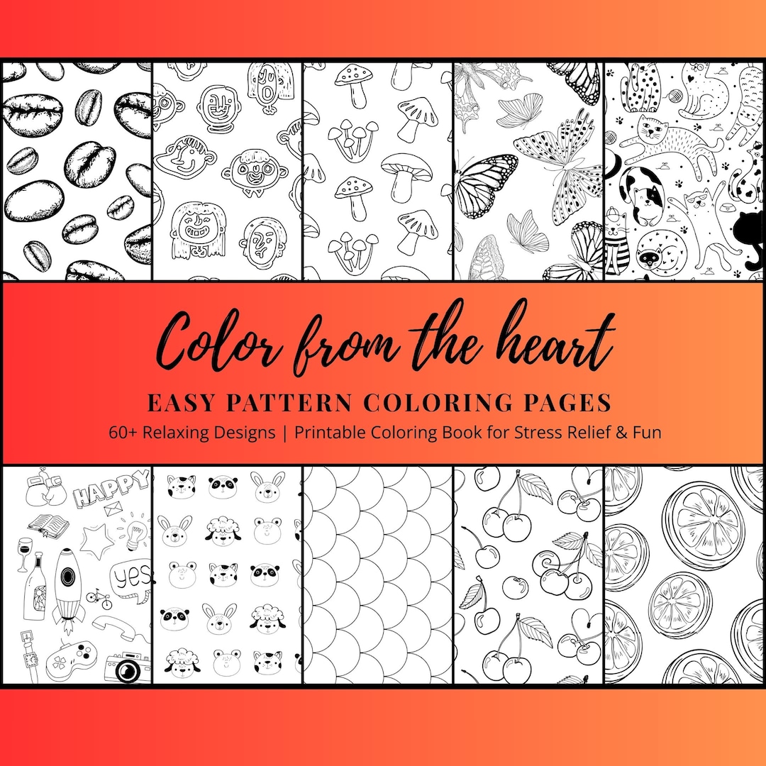 Easy Pattern Coloring Pages Printable | 60+ Beginner Coloring Sheets ...