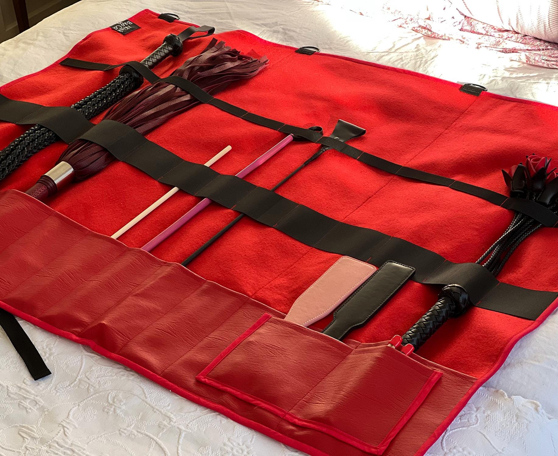 Custom Handmade Deluxe Leather Roll-up BDSM Kink Impact Tool Toy Bag ...