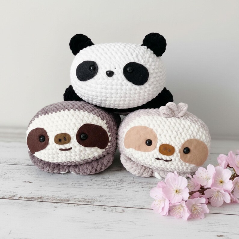 Amigurumi Sloth Giant Crochet Pattern: Panda Easy Beginner Friendly ...