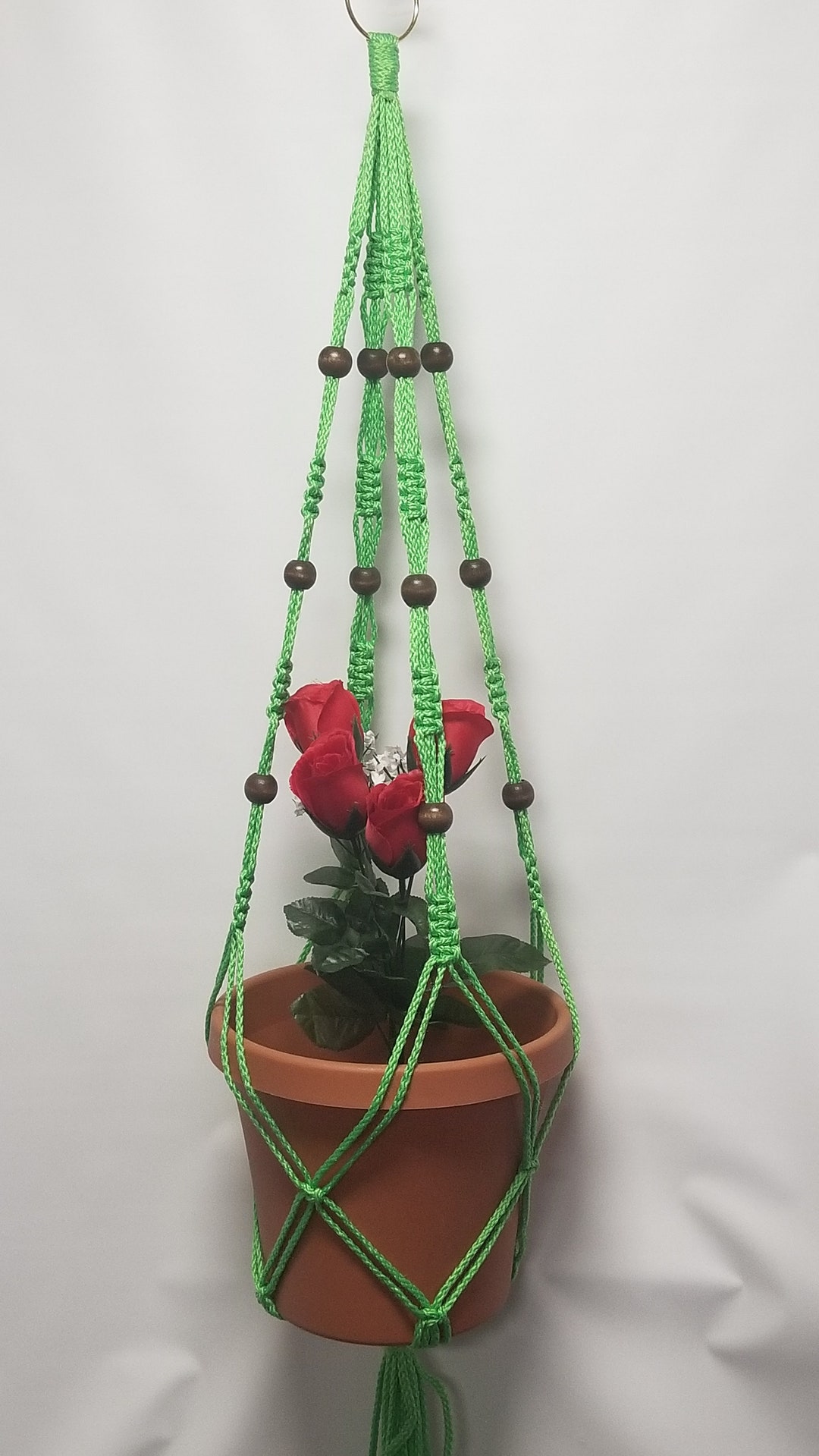 Macrame Plant Hanger 36 Inch Vintage Style 4mm Parrot Cord With 12 ...