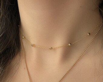 Simple gold necklace | Etsy