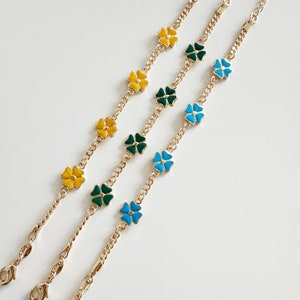 18k Gold Filled Gold Clover Chain Bracelet, Dainty Bracelet - Etsy