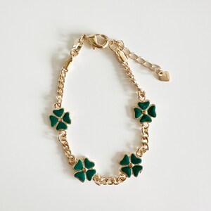 18k Gold Filled Gold Clover Chain Bracelet, Dainty Bracelet - Etsy