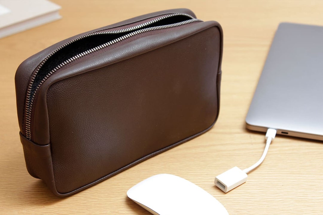 Leather Cable Bag Charger Bag Cord Bag Xmas Gift - Etsy