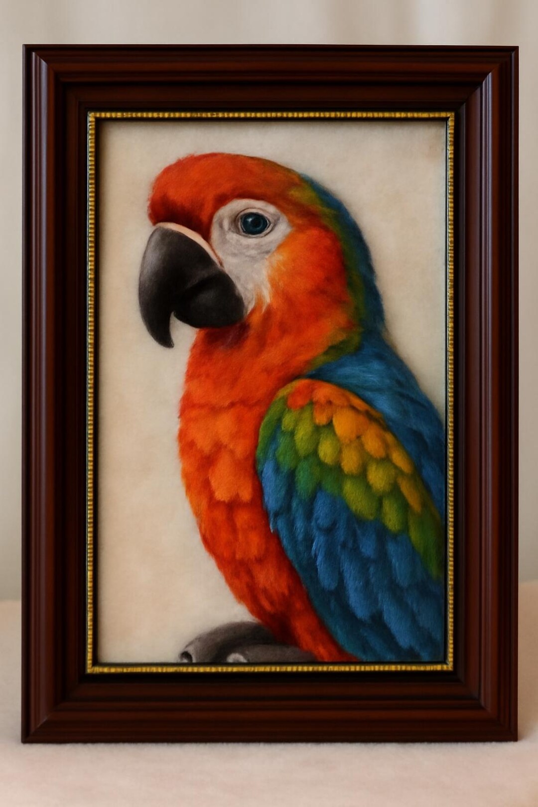 Custom Wool Felt Parrot Plush, Needle Felted Macaw Sculpture, Realistic ...