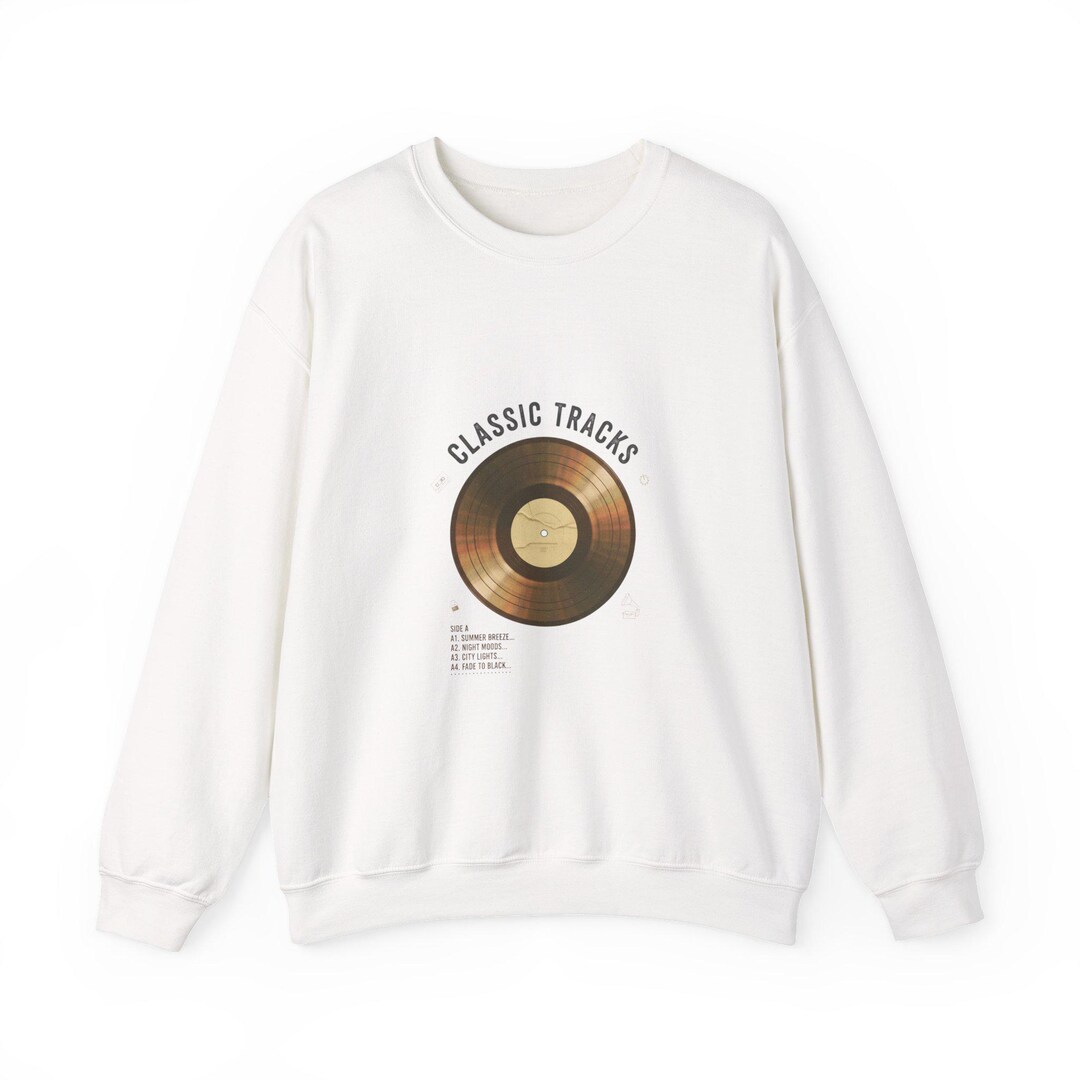 Mixtape Label Record Print Sweatshirt | Retro Record Print, Mixtape Art ...