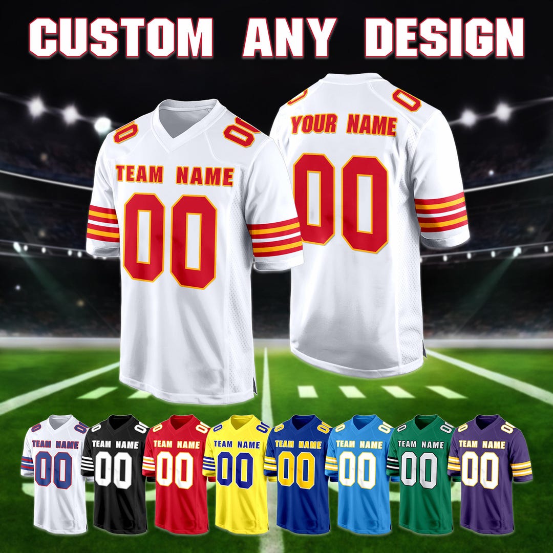 Custom Football Jersey Personalized Stitched Printed Name Number ...