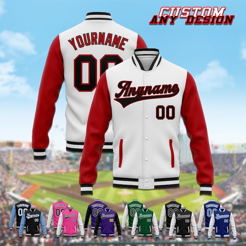 Custom Varsity Baseball Jacket Personalized Name Number Letterman ...
