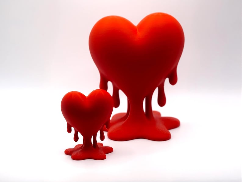Heart Melting Melted 3D Printed Print Home Decor - Etsy