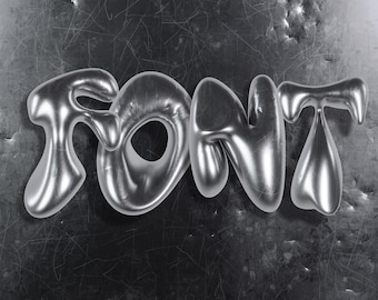 Shaky 3D Font Pink Metallic PNG | Glossy Liquid Text Alphabet | Graphic ...