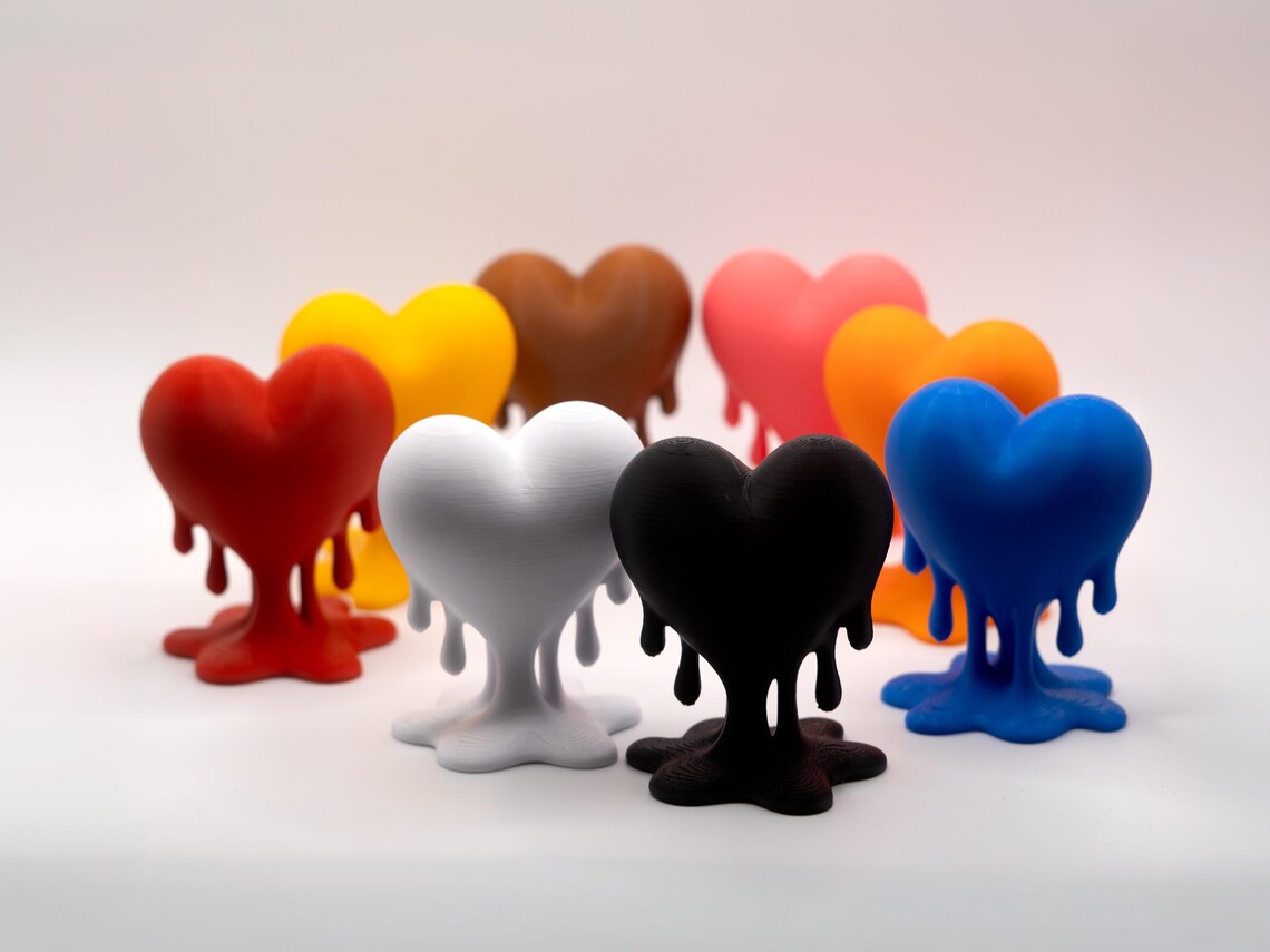 Heart Melting Melted 3D Printed Print Home Decor - Etsy