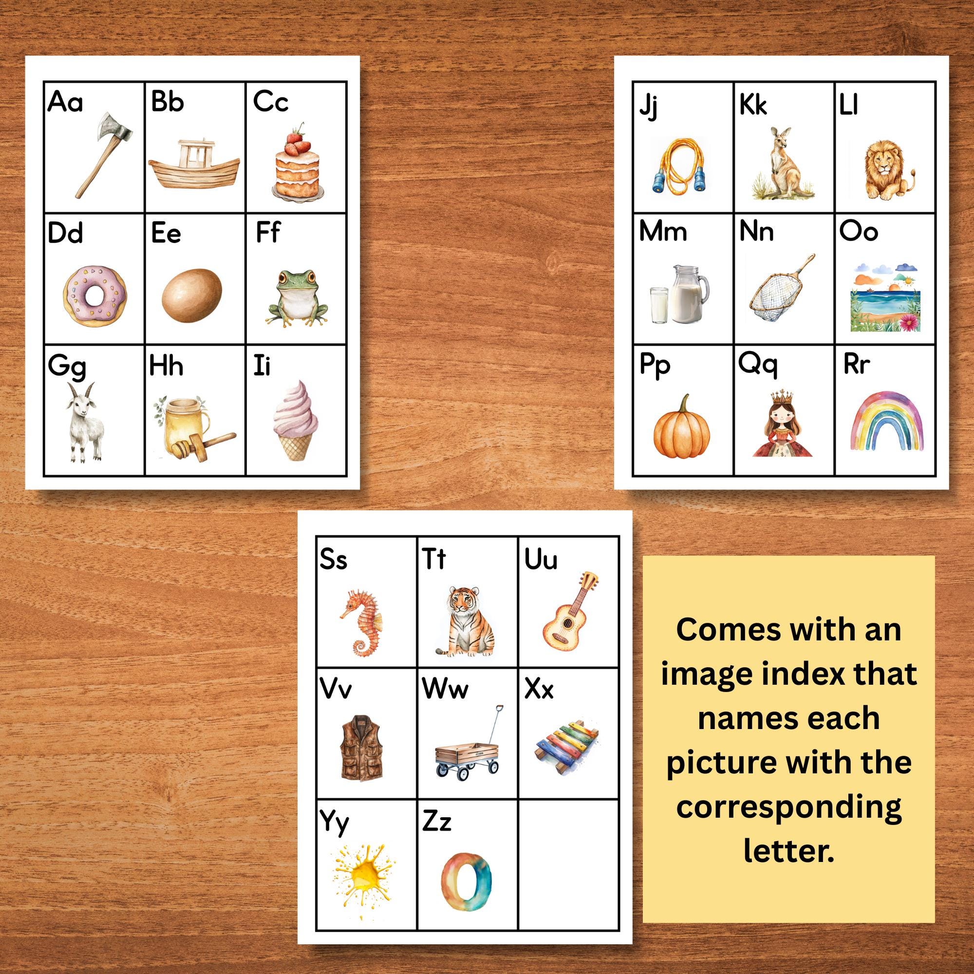 Watercolor ABC Flashcards, Montessori, Charlotte Mason, Homeschool ...